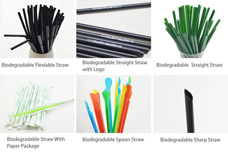Biodegradable Colored Disposable Pla/pp Eco Plastic Straw Compostable ...