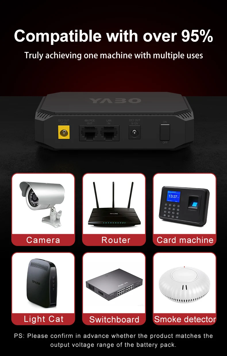 Uninterruptible Power Supply (UPS) Type 48V POE Power Bank DC 5V 9V 12V ...