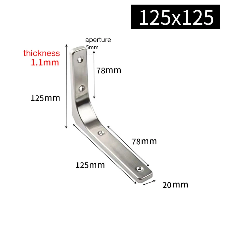 Custom Size Curved Triangular Metal Folding Bracket Thickened Wall ...