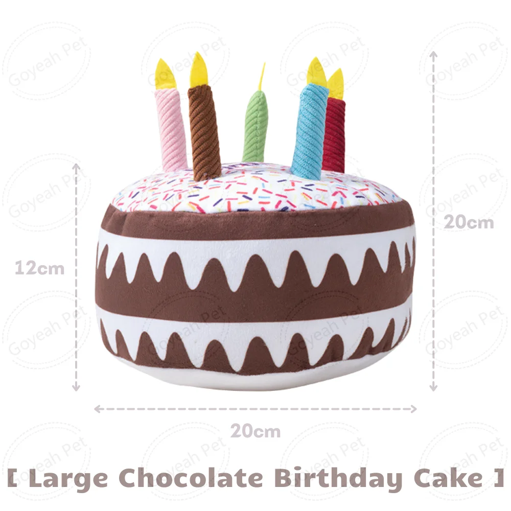 Happy Birthday Cake Shaped Squeaky Dog Toys by Goyeah