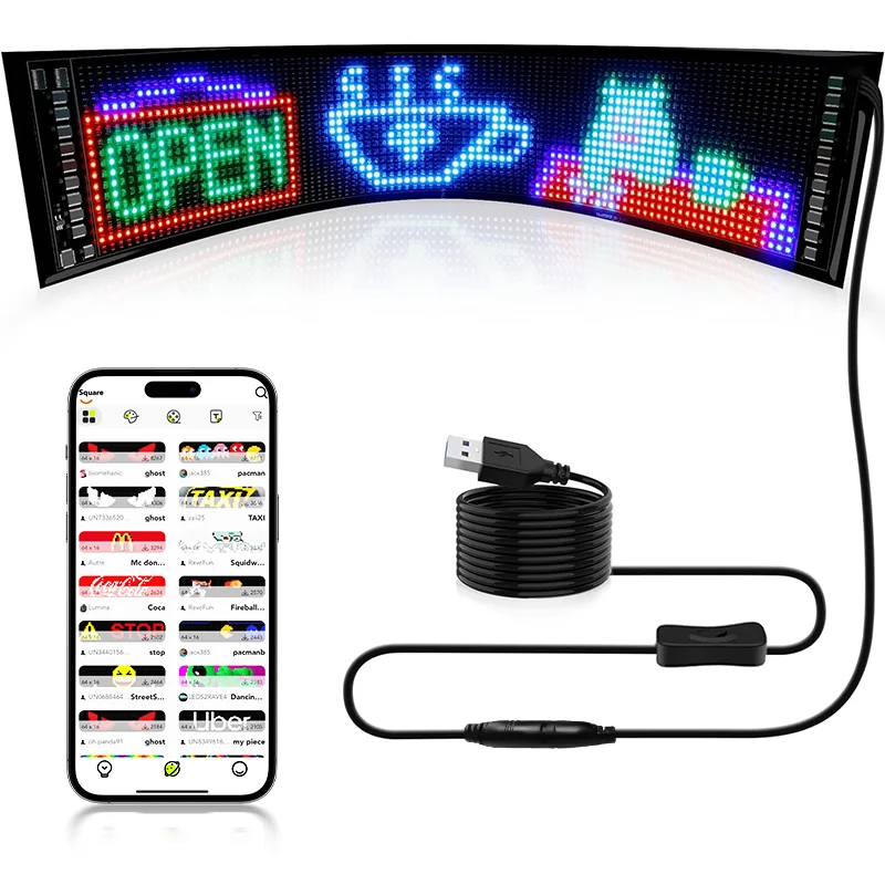 App Programable Flex Car Eyes Led Display 12v Car Led Strip Angel Eye ...