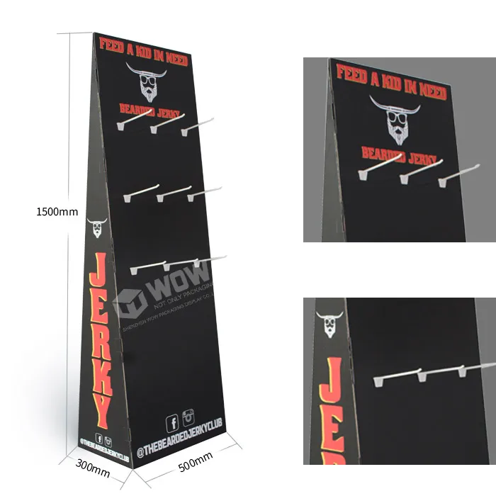 Paper Shelf Cardboard Product Display Tower Rack for Beef Jerky