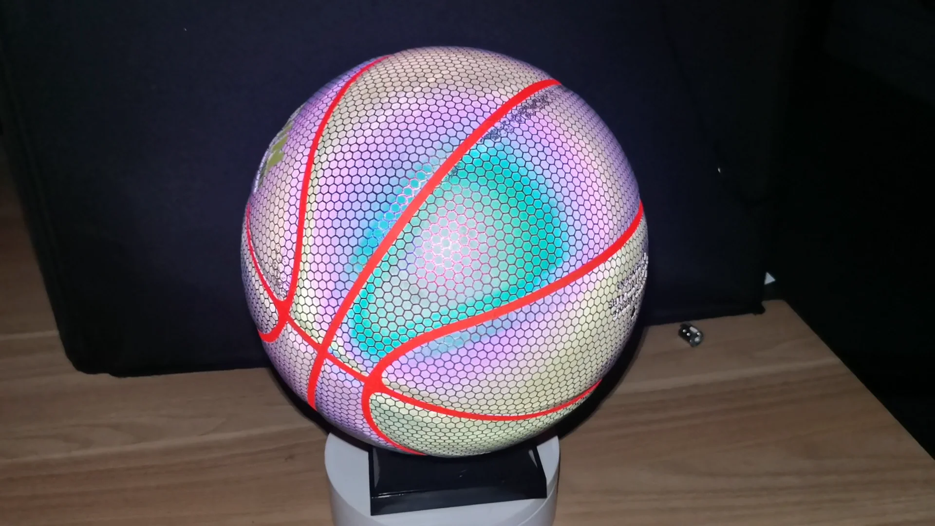 Pu Leather Custom Logo Size 7 Holographic Glowing Reflective Basketball ...