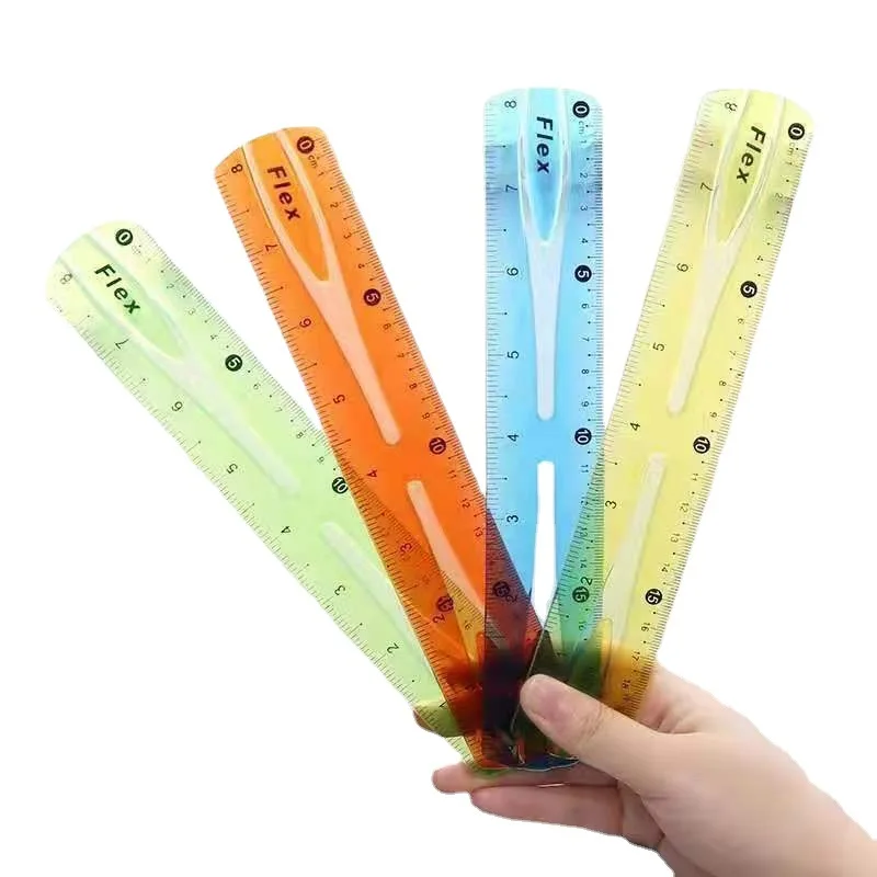 Eurolucky Soft Stationery Ruler 15cm 20cm 30cm Wavy Line Flexible ...