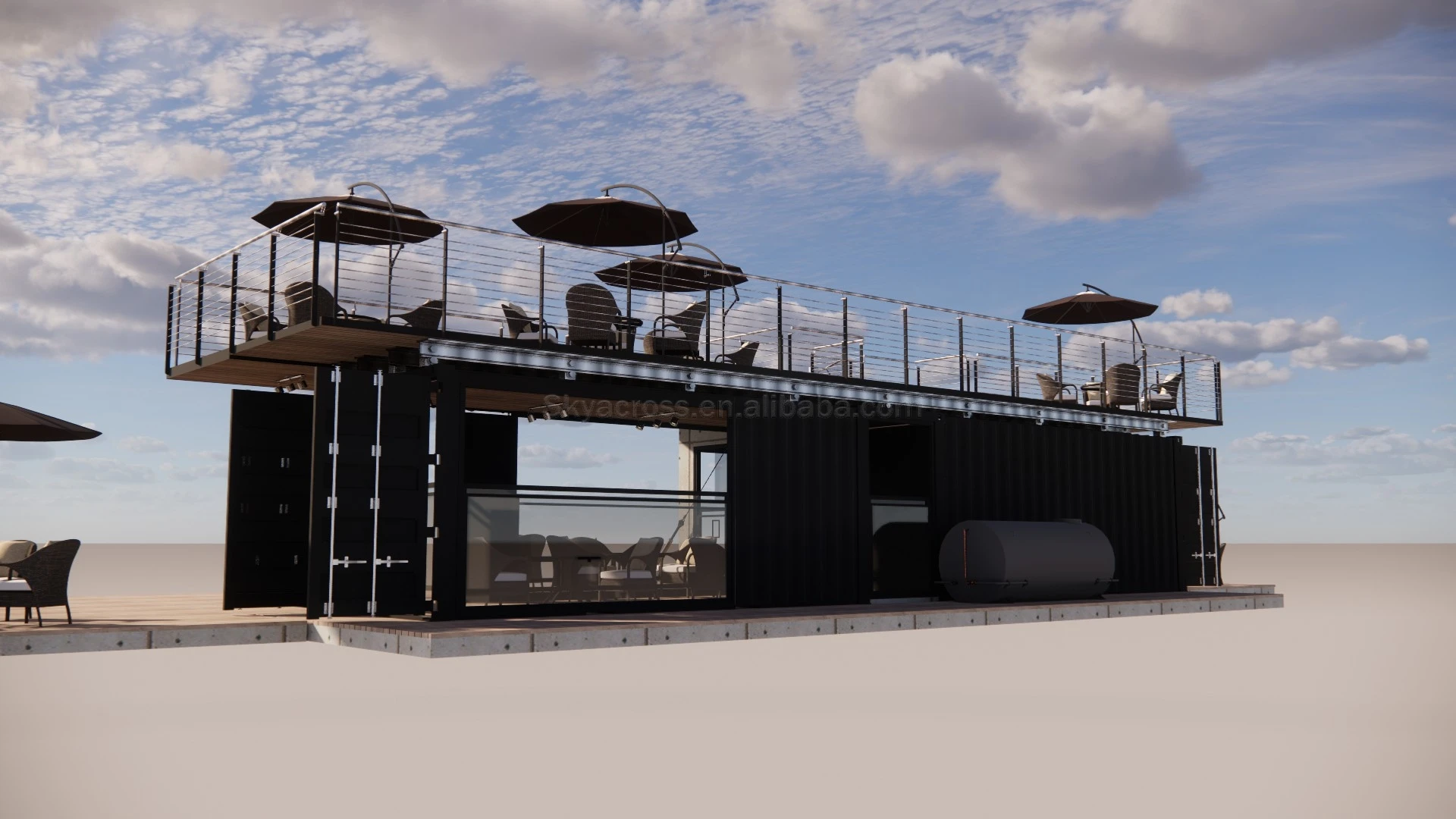 Luxury Modular Prefab Shipping Container Restaurant 20ft 40ft