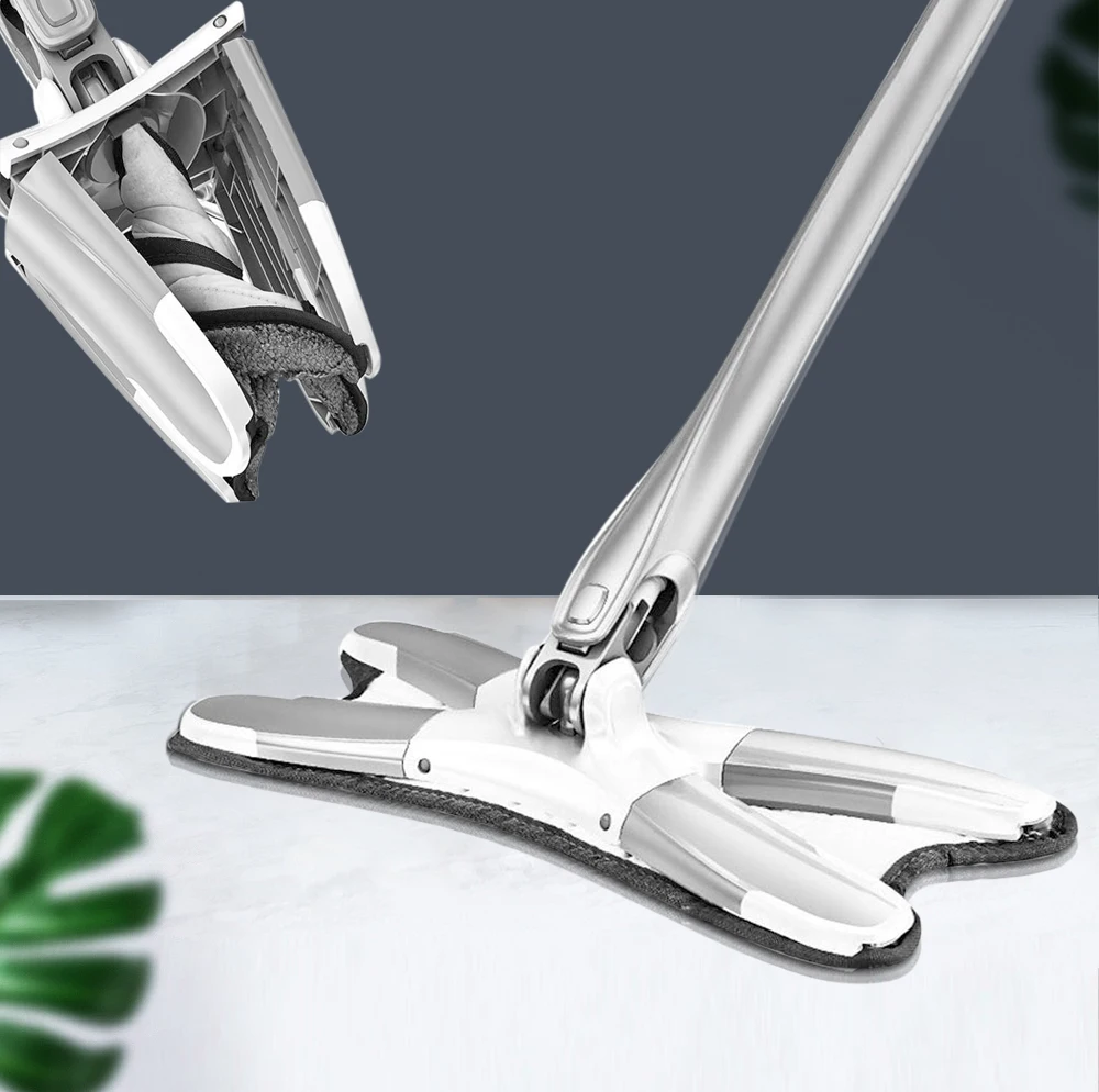 Microfiber Mop Twist X-type 360 Rotating Mop Telescopic Stick Flat ...