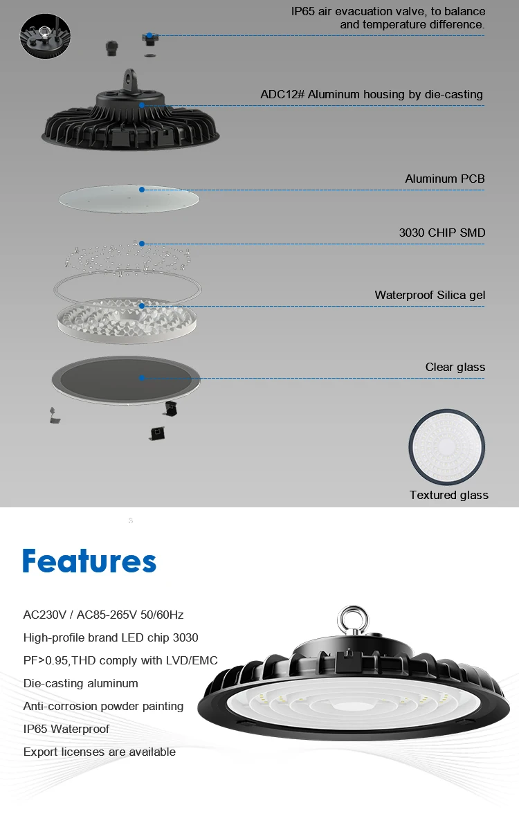 Industrial Workshop Warehouse Highbay Lighting Ip65 Waterproof Smd 3030 ...