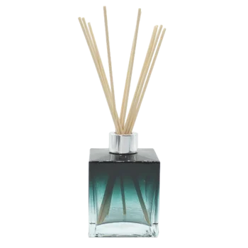 200ml Square Green Glass Diffuser Bottle With Fiber Sticks For ...