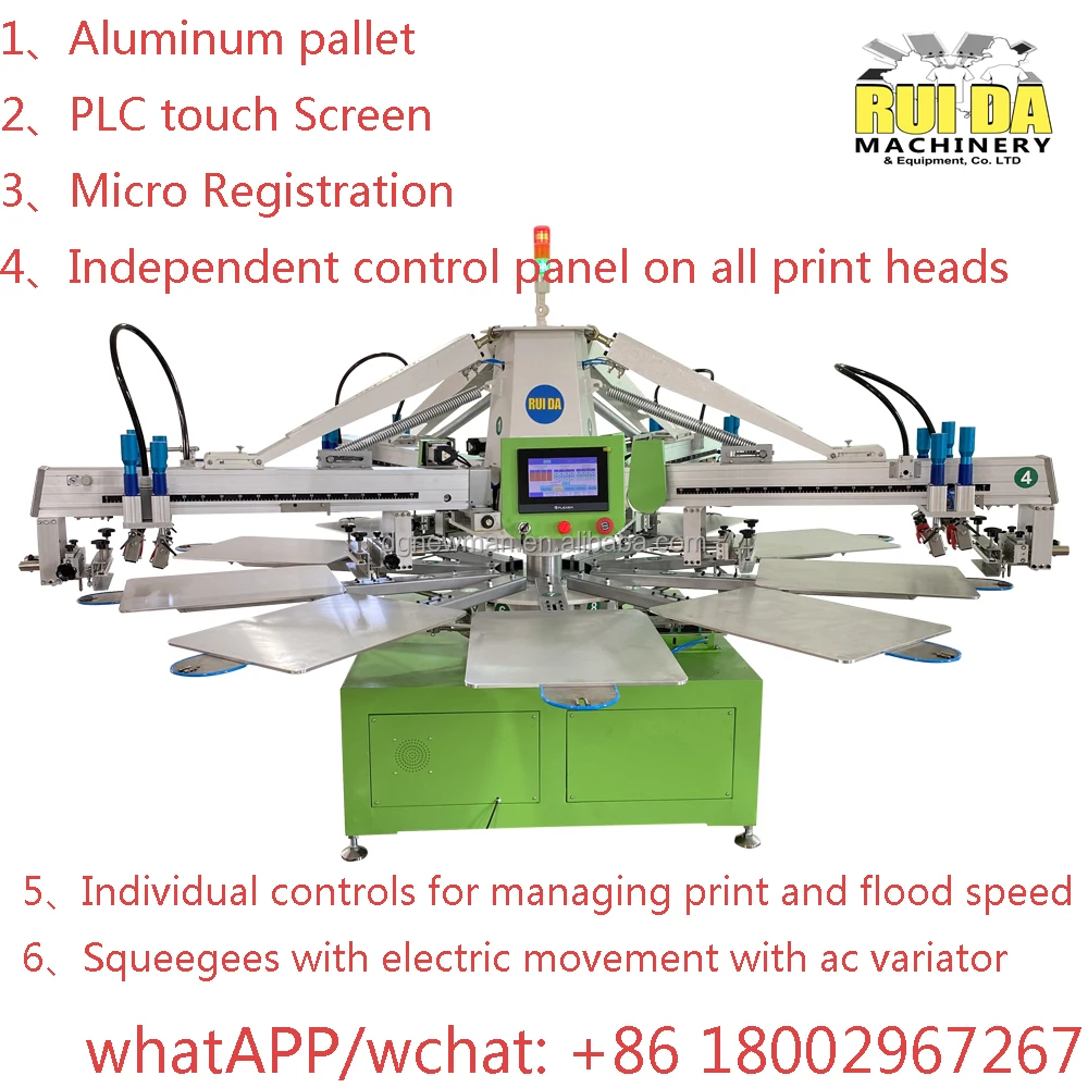 Simple Pneumatic Automatic Screen Printer - 1 Color 8 Stations