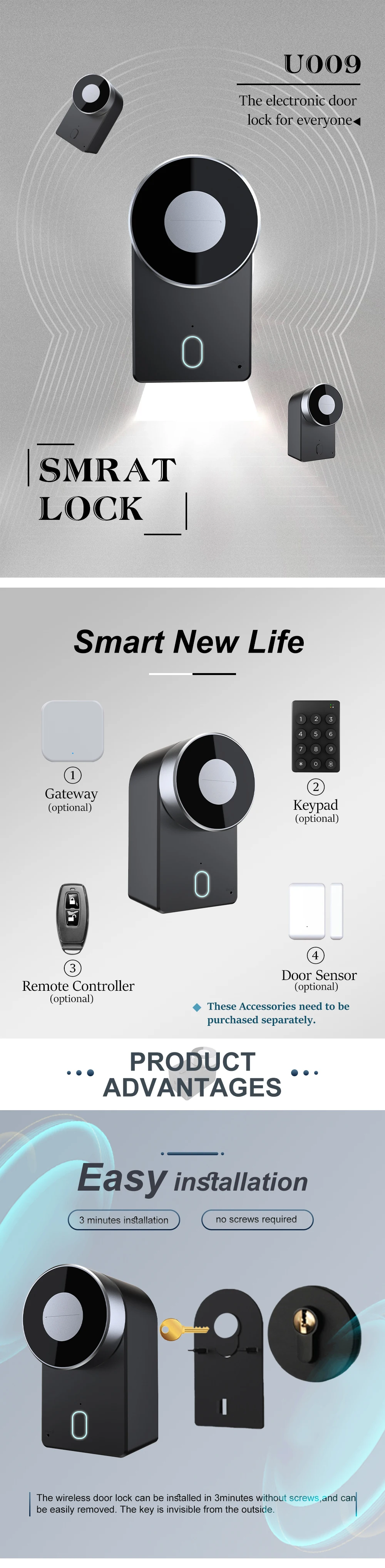 XCD European Ttlock Smart Lock Motor Lock - Secure & Versatile