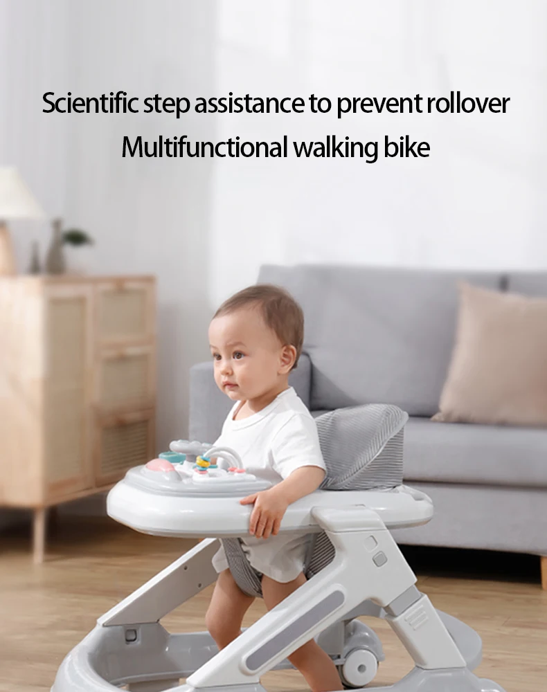 2024 New Design Baby Walker Tricycle Plastic Music Cartoon Baby Walker ...