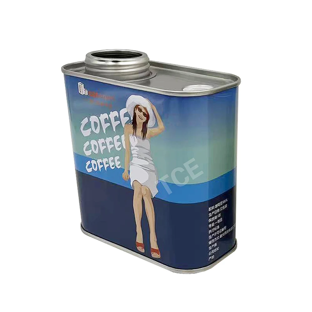 Eco-friendly 200g Coffee Tin Can With Degassing Valve - Rectangular Tin ...