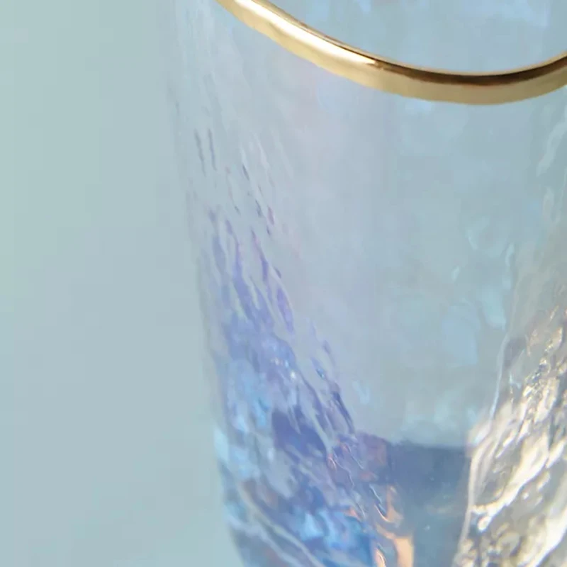 Triangular Hammered Texture Water Glass Highball Tumbler For Drinking ...