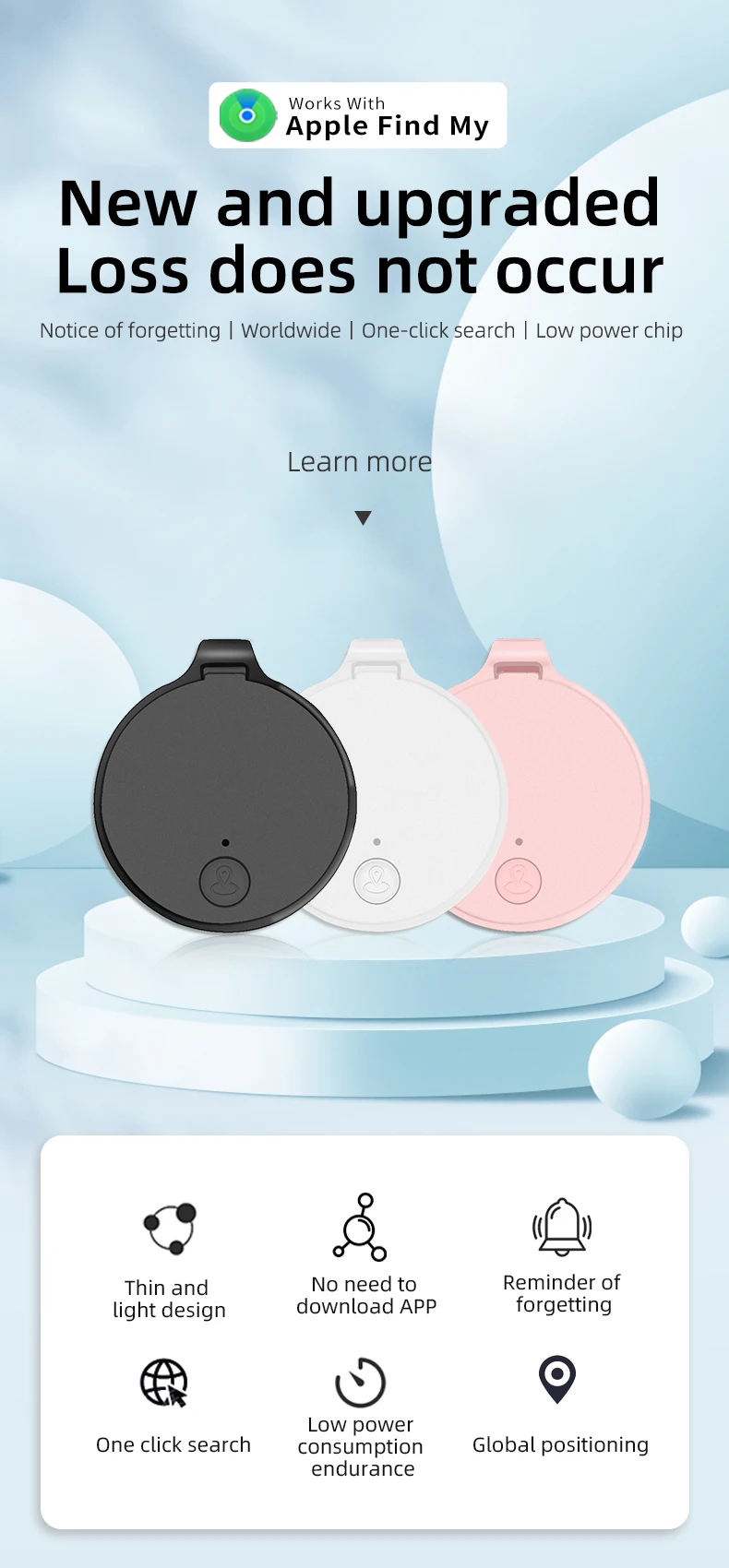 MFi Certified Airtag Small Mini GPS Tracker Alarm Air Tags Key Finder ...