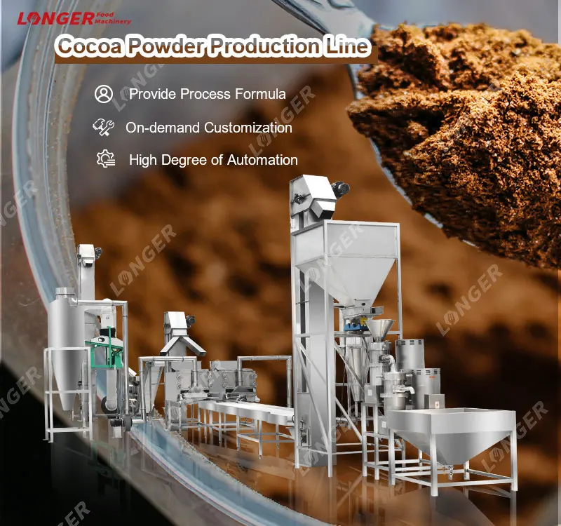Full Automatic Cacao Nib and Butter Powder Production Line