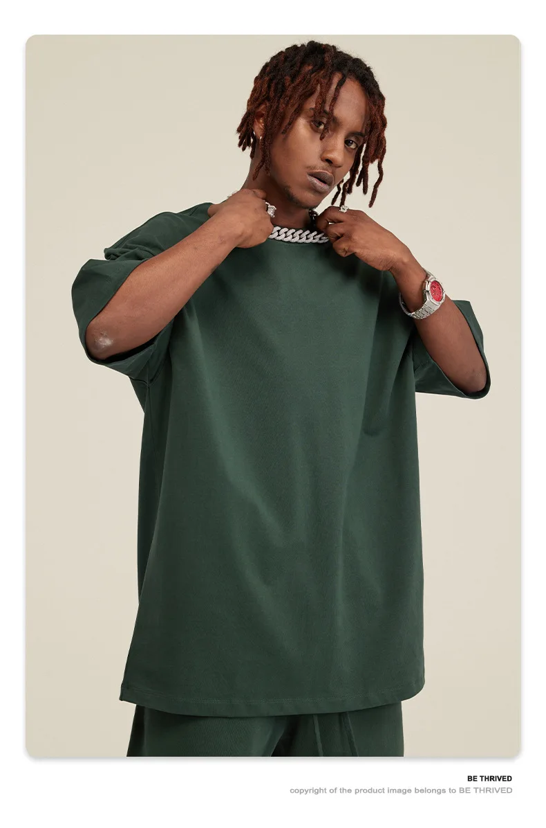 Custom Logo Summer 305gsm Casual Shorts Sets Short Sleeve T Shirt ...