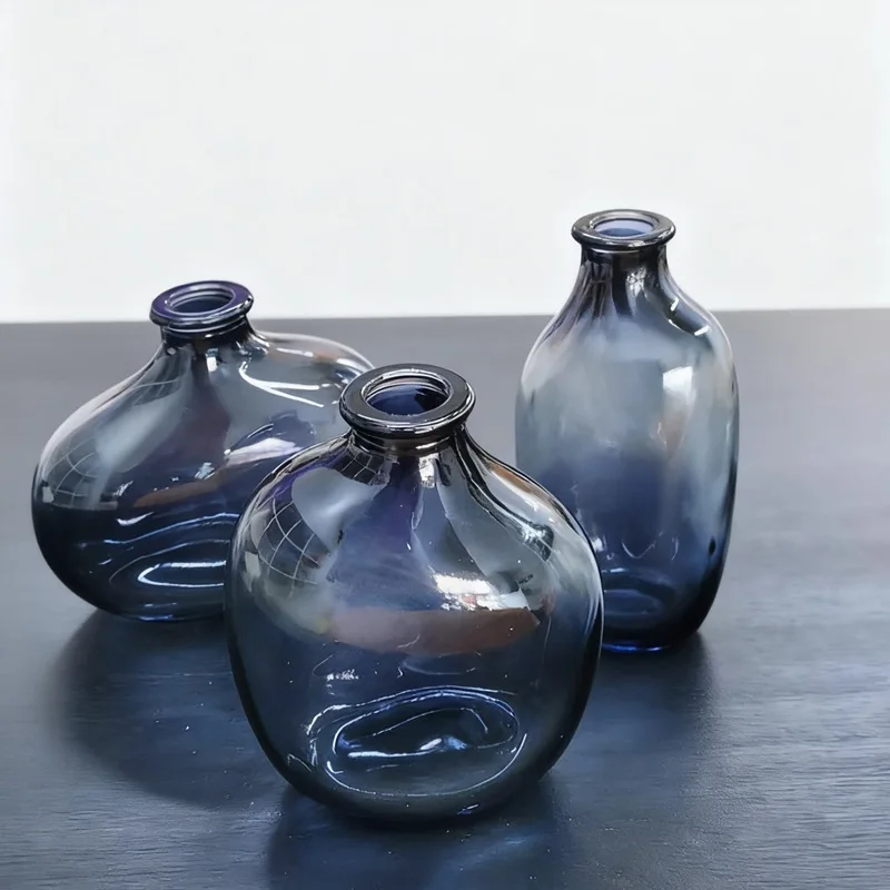 Small-mouthed Glass Vase Nordic Living Room Creative Flower Arrangement ...