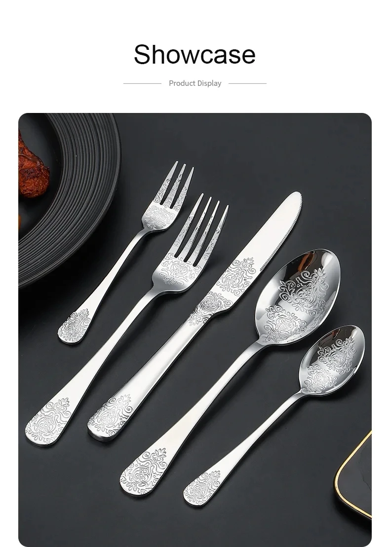 Cutlery Wedding Gold Silverware Set Cubiertos Golden Cutlery Flatware ...