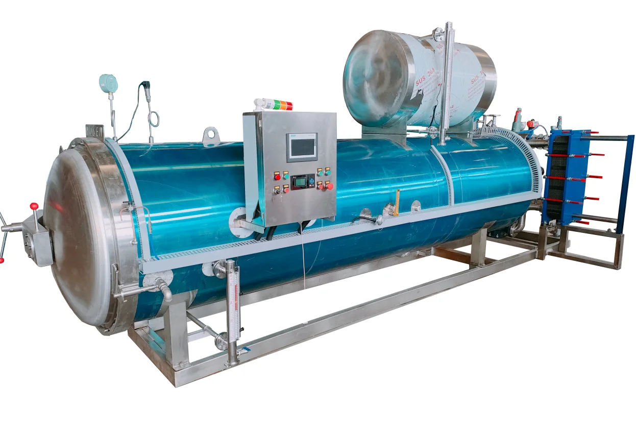 Industrial Automatic Water Spray Steam Retort Machine Glass Bottles ...