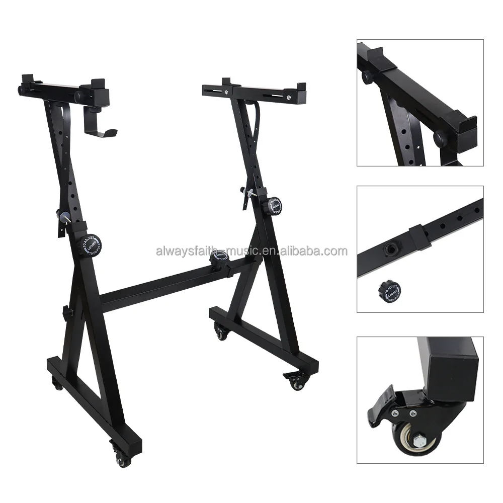 Portable Z-type Adjustable Height Electronic Keyboard Stand Heavy Duty ...