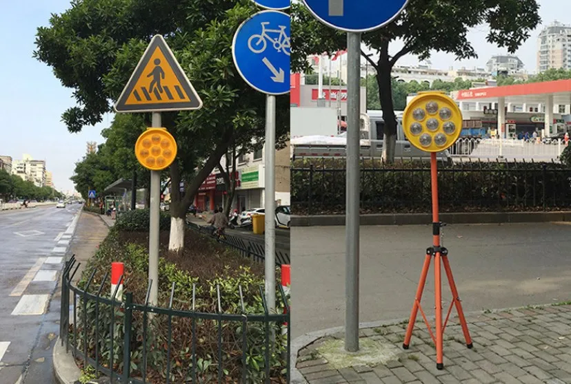 Traffic Warning Lights Sunflower Lights Solar Led Round Flash Traffic ...