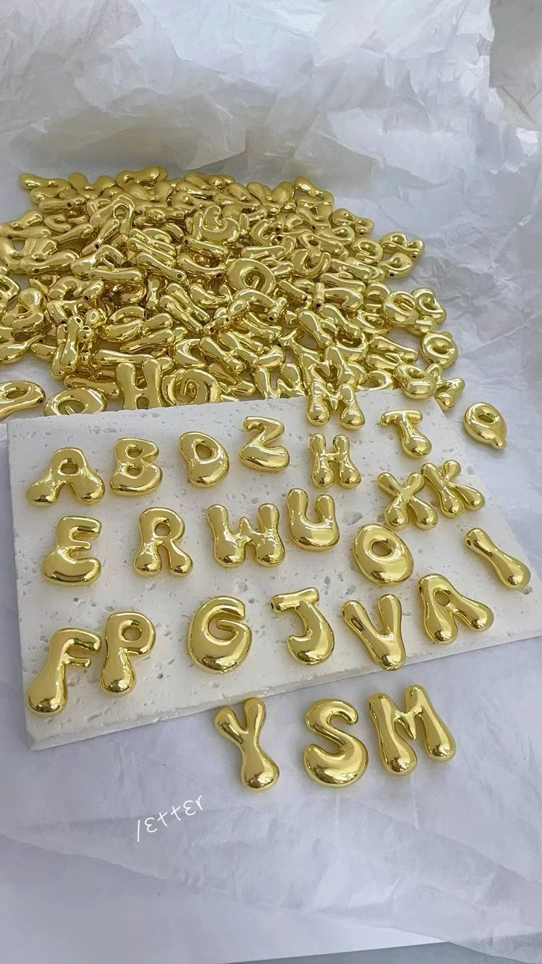 New Fashion Design 26 Capital Letter Pendant Plated In Real Gold Letter ...