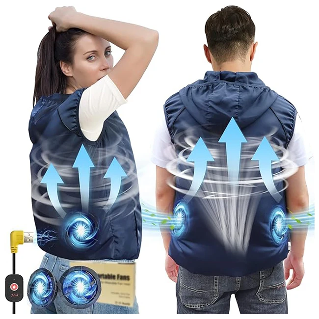 Cooling Vest For Men Women Usb Battery Powered Wearable Ac Vest 3 Speed ...