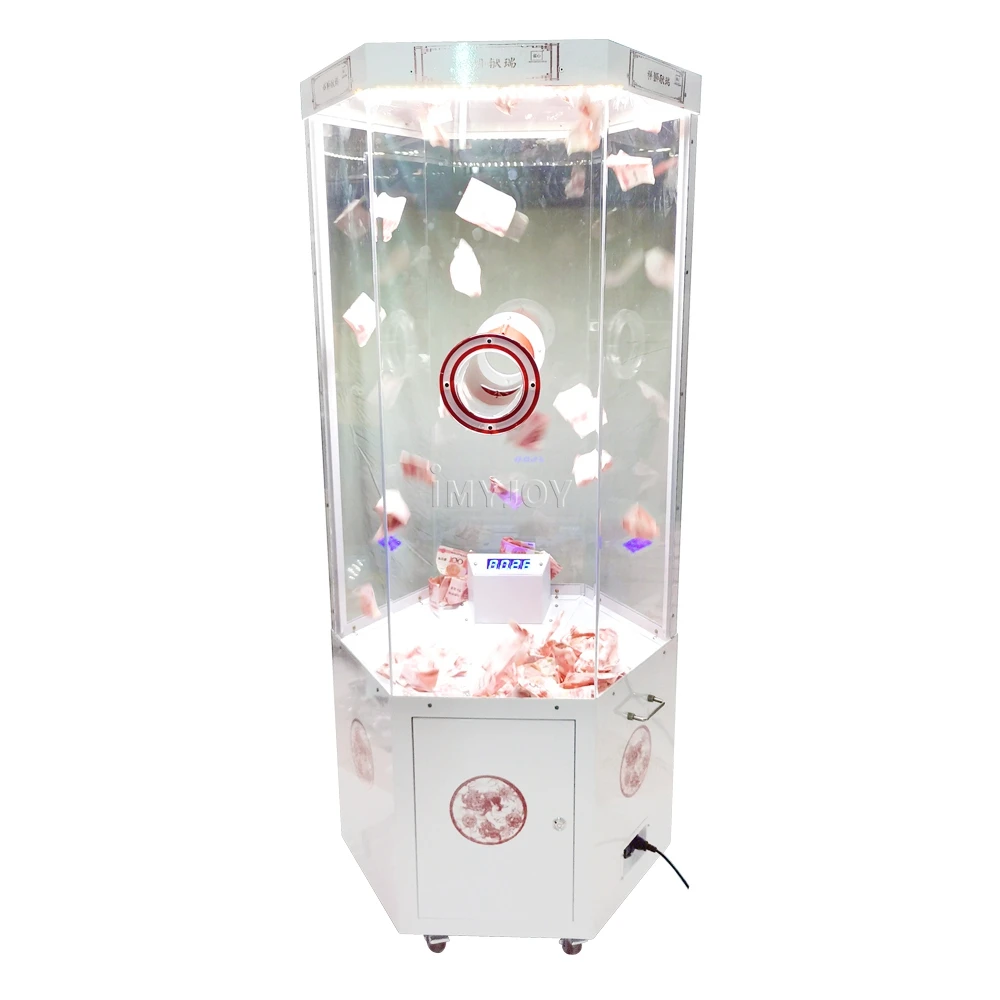Coin Operated Control Cash Cube Grab Money Blower Machine