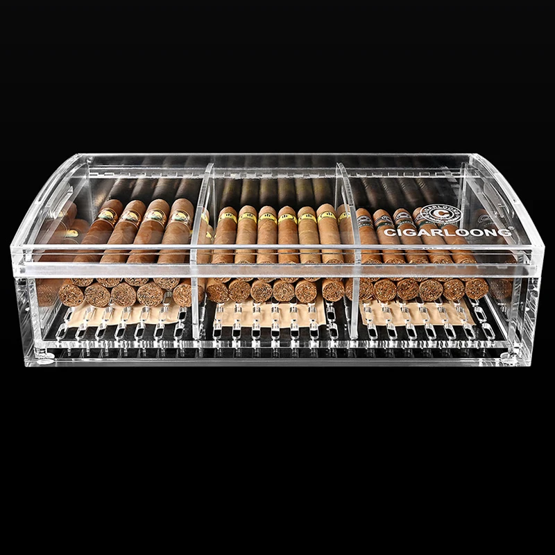 Wholesale Acrylic Humidors Cigar Display Box Customize Clear Acrylic ...