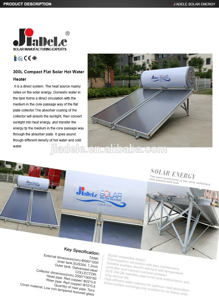 Jiadele Solar Geyser High Pressure Calentador Solar Chauffe Eau Solaire ...