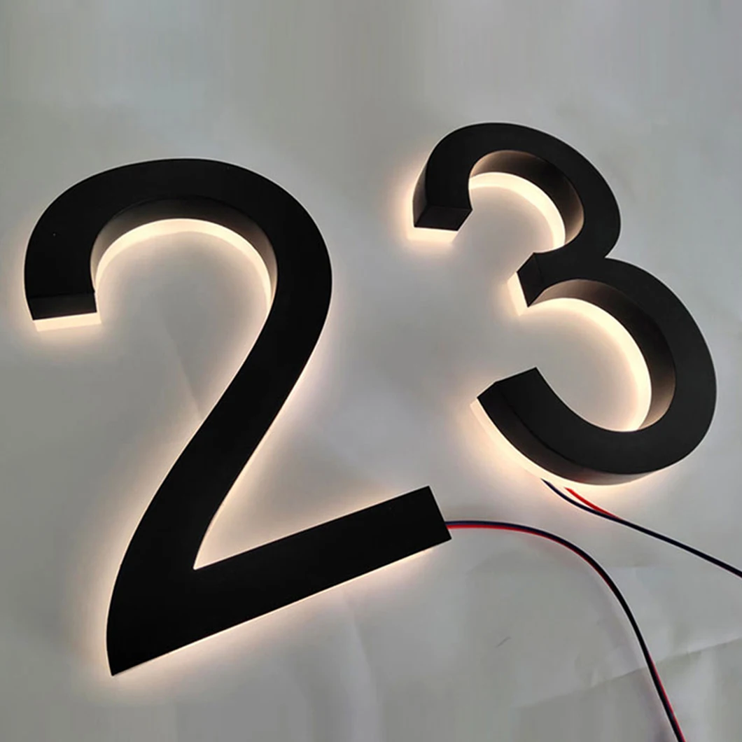 Customized Backlit House Number Sign Waterproof Channel Letter Modern ...