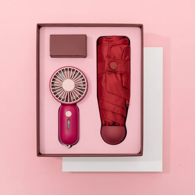 Custom Promotional Gift Sets - Small Fan and Umbrella
