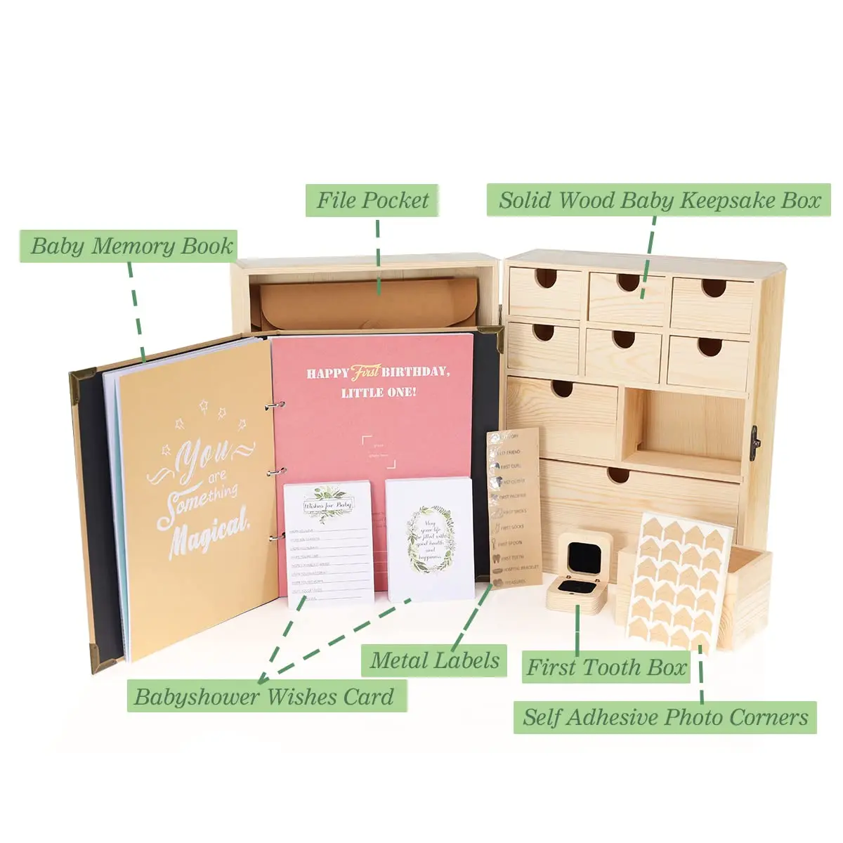 High Quality Diy Memory Wood Baby Keepsake Box Organizer Newborn ...