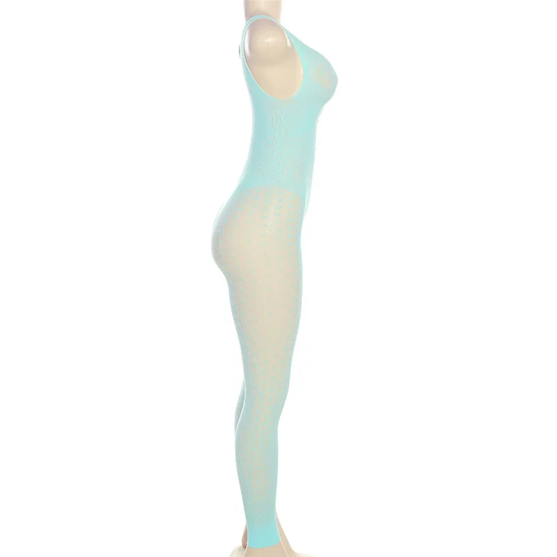 Cutout See Through Knit Lace Bodycon Jumpsuits Woman Body Stocking Mesh ...