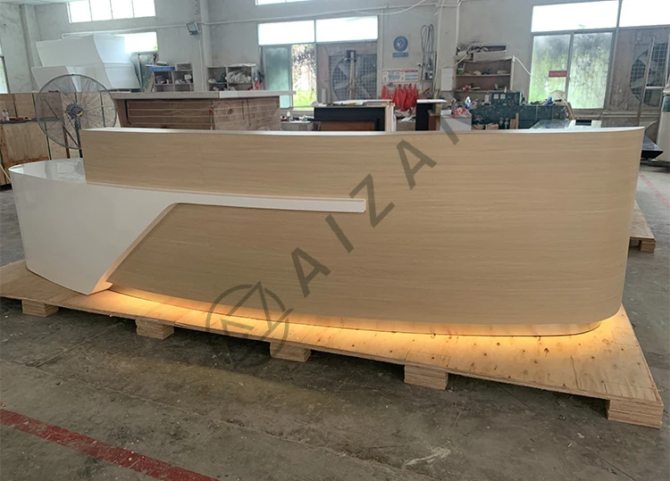 Customized Office Reception Desk Marble Solid Surface Reception Desk ...