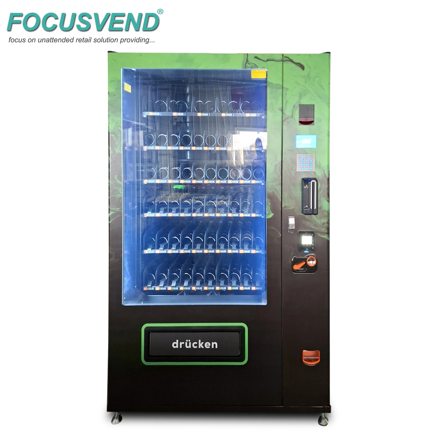 Focusvend Combo Snack and Drink Vending Machine and Age Check 24/7 ...