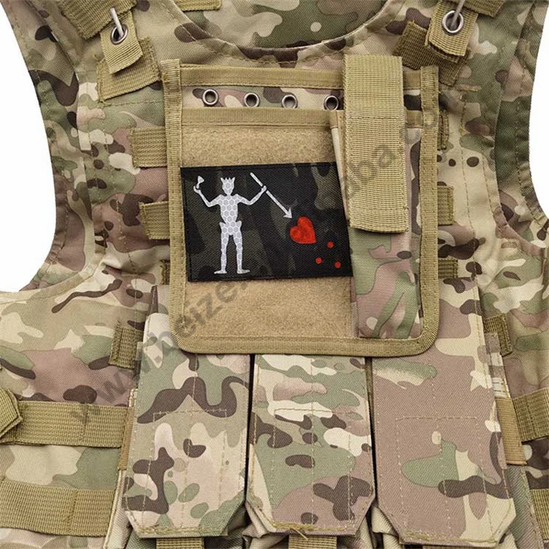 Blackbeard Pirate Flag Ir Infrared Reflective Tactical Patch With Hook ...