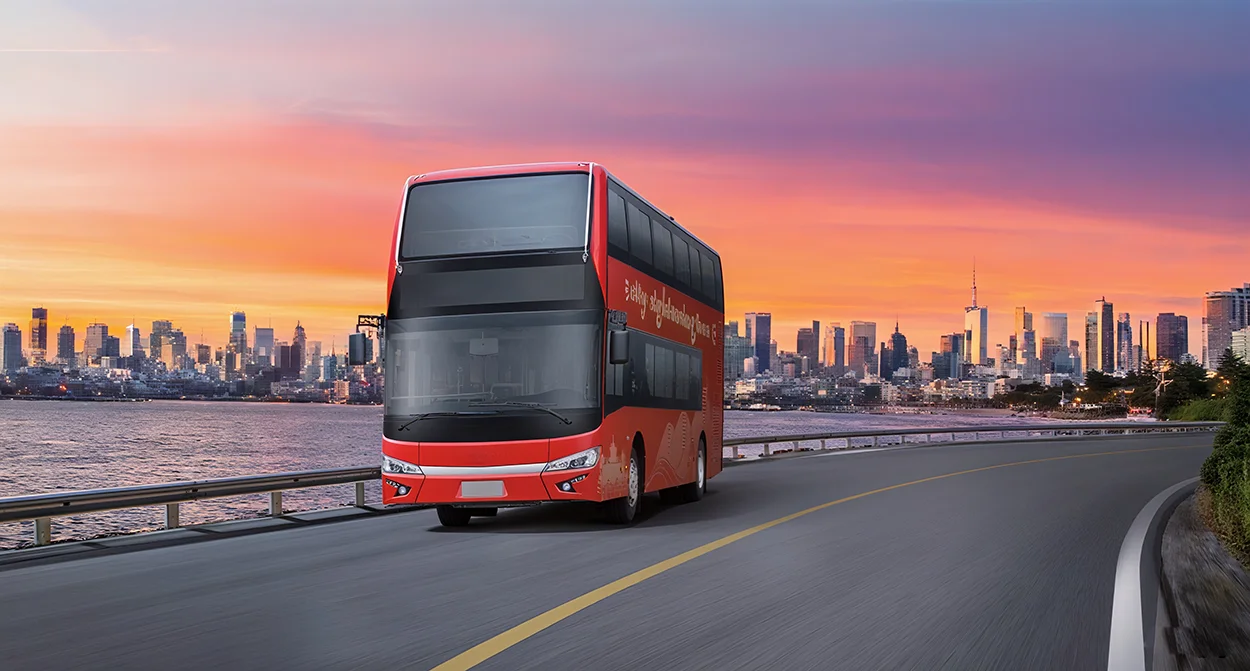 Luxury Electric Manual Transmission Sightseeing Double Decker City Bus ...