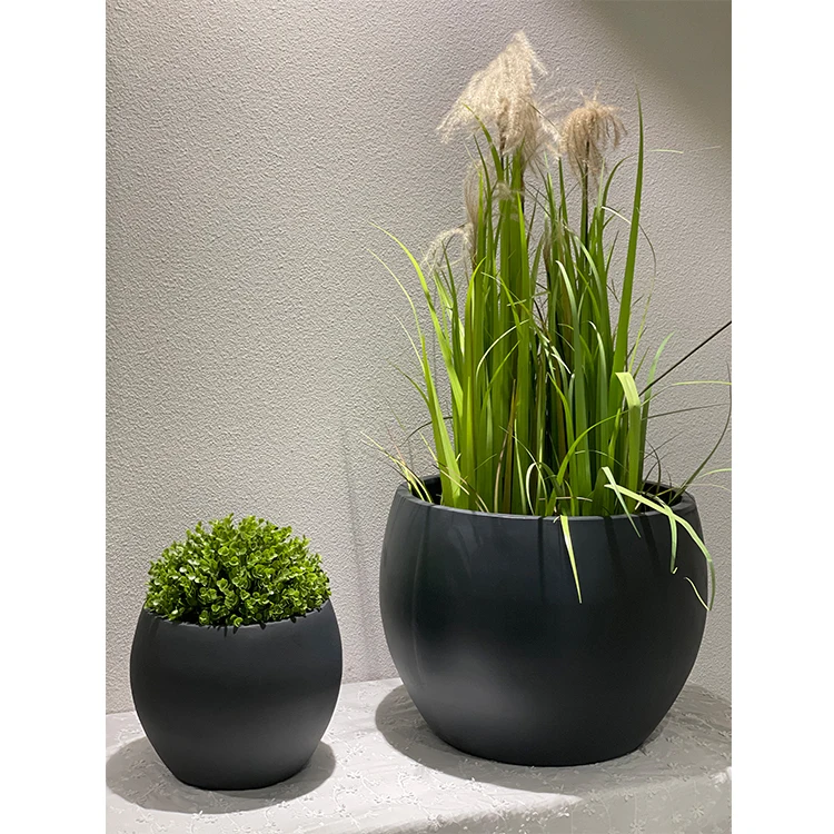 Wholesale Big Round Ball Fiberstone Pot Planter - Durable & Stylish