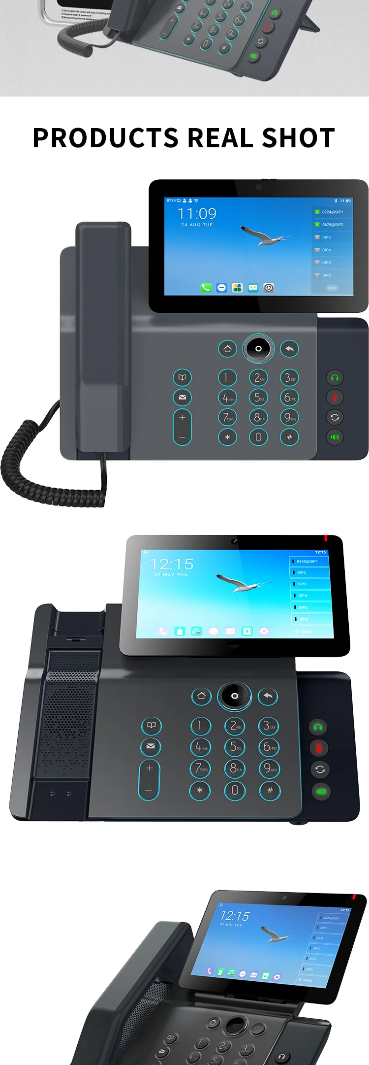 V67 Flagship Smart Video Phone 20 Sip Lines Hotel 7-inch Sip Voip Ip ...