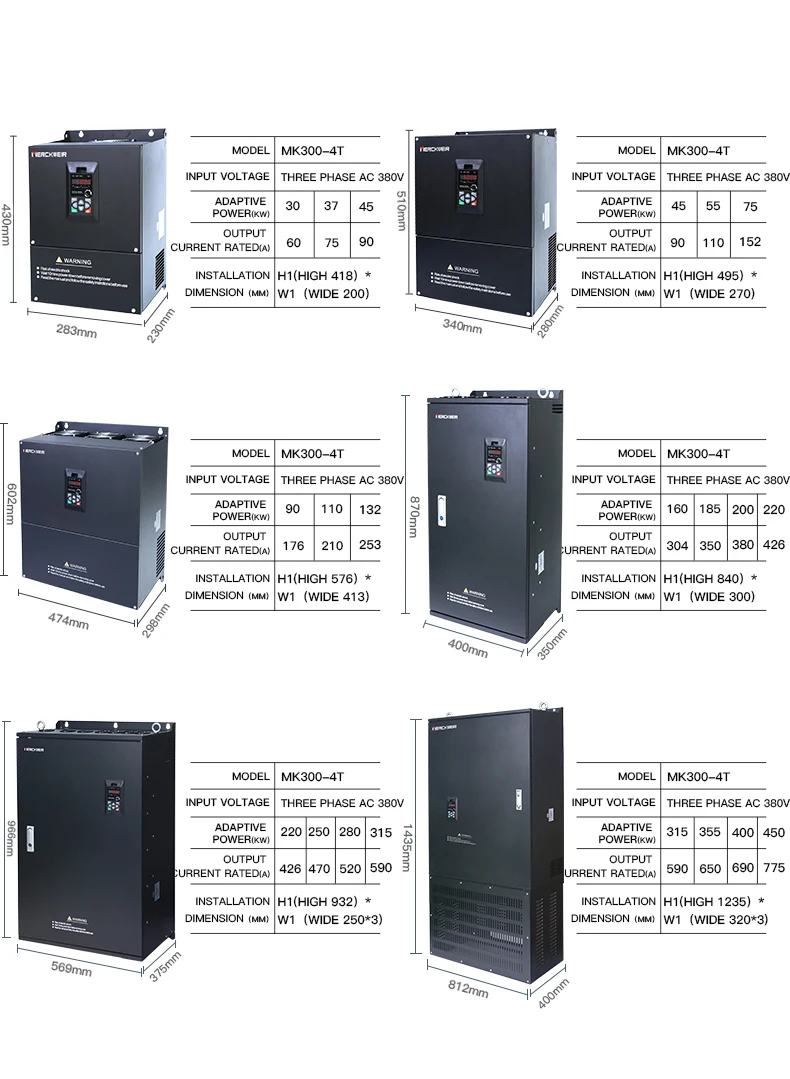 30kw 37kw 45kw Phase 380v Micro Frequency Converter Inverter Vector Control Vfd Variable Speed ...