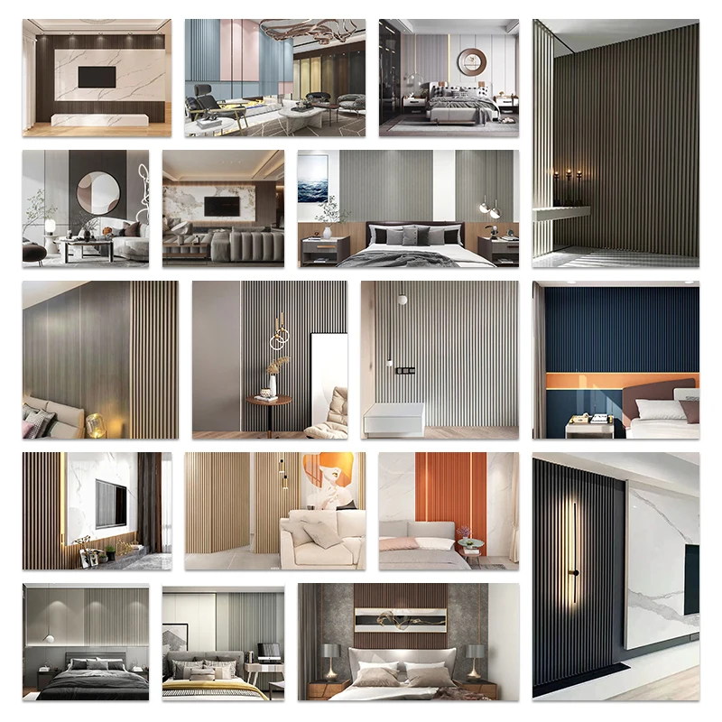 Modern 3D Fluted WPC Wall Panels Waterproof PVC Wall Panel Indoor ...