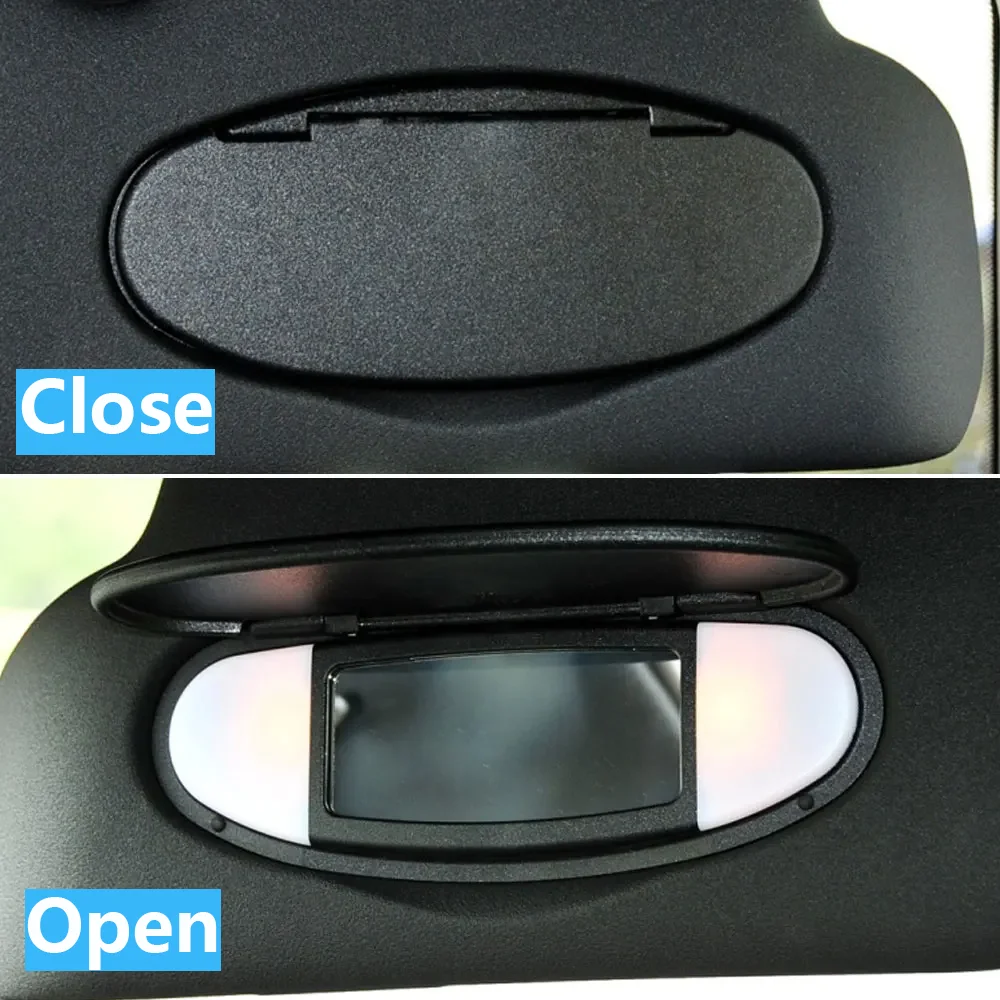 R55 R56 R60 Car Interior SunShade Visor Makeup Cosmetic Mirror Cover Sun Visor Vanity Mirror ...