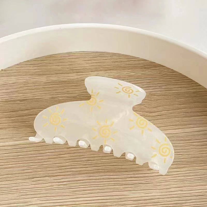 New Arrival Smile Heart Flower Spring Hair Claw Multicolour Acetic Acid ...