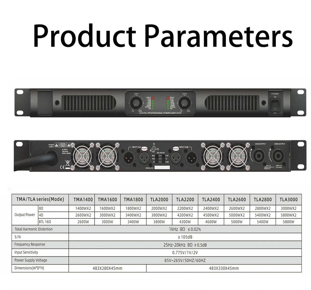 Lihui 2400 Watt 1u Class D Stereo 2 Channel Power Amplifier Pro Audio Dj Sound System For ...