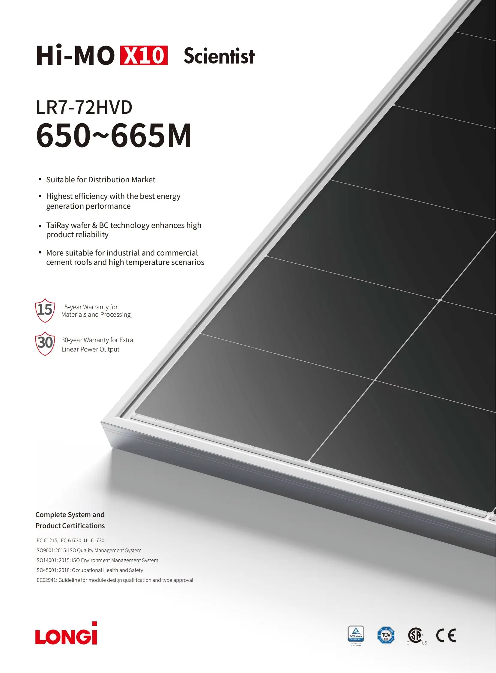 Longi Himo 10 Solar Panels - 650W to 665W High Efficiency