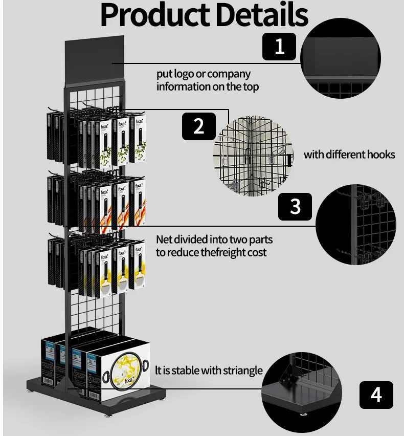 Metal Floor Hook Hanging Accessory Stands Practical Cutlery Display ...
