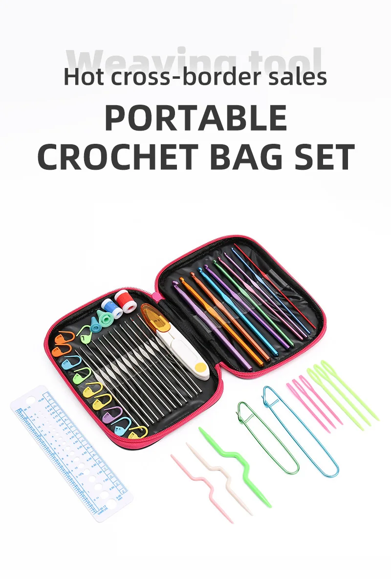 Custom Portable Aluminium Oxide Crochet Hook Set All Kinds of Handwork ...