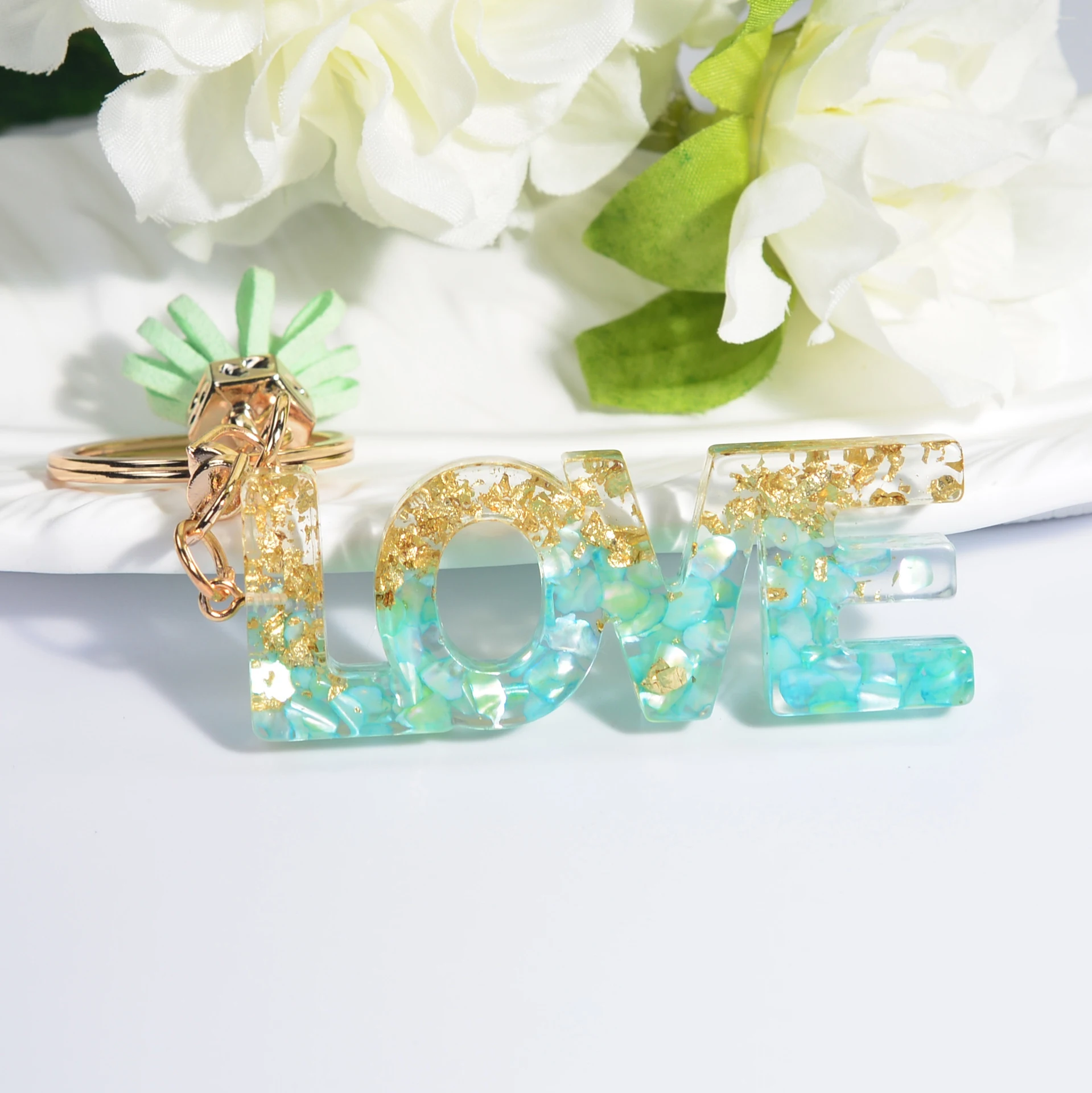 Plastic Hollow Conjoined Letter Custom Logo Keychain Resin Alphabet ...