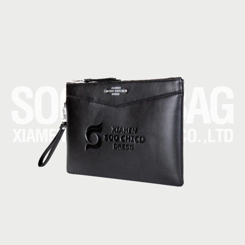 Customized Leather PU Purse Hand Pouch Bags with Embossing Foil logo ...
